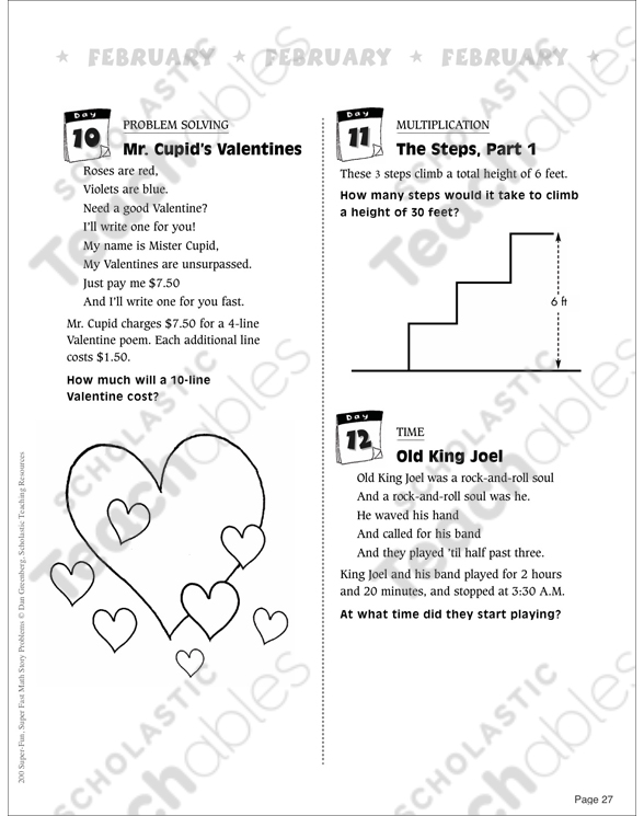 February Grades 3-4 Printable Packet by