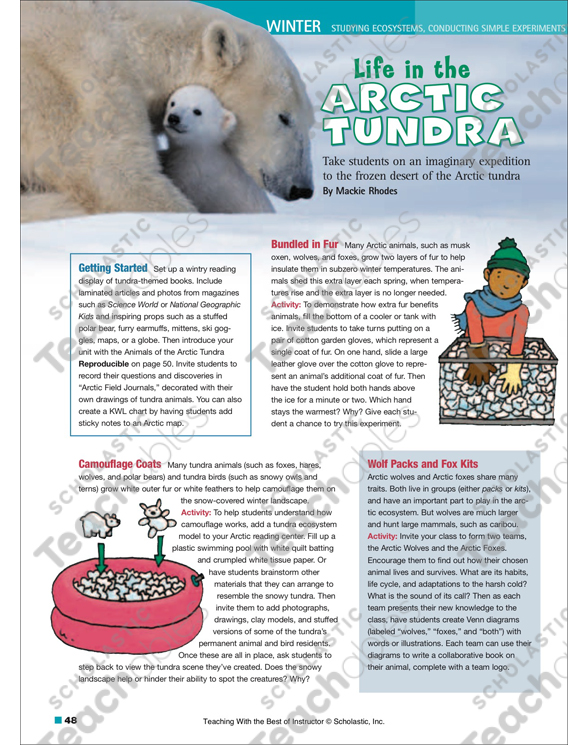 Life in the Arctic Tundra: Teaching With the Best of Instructor by
