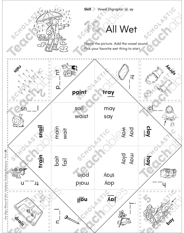 Vowel Digraphs (ai, ay): Fun-Flaps Phonics Manipulative by Vowel Digraphs (ai, ay): Fun-Flaps Phonics Manipulative by