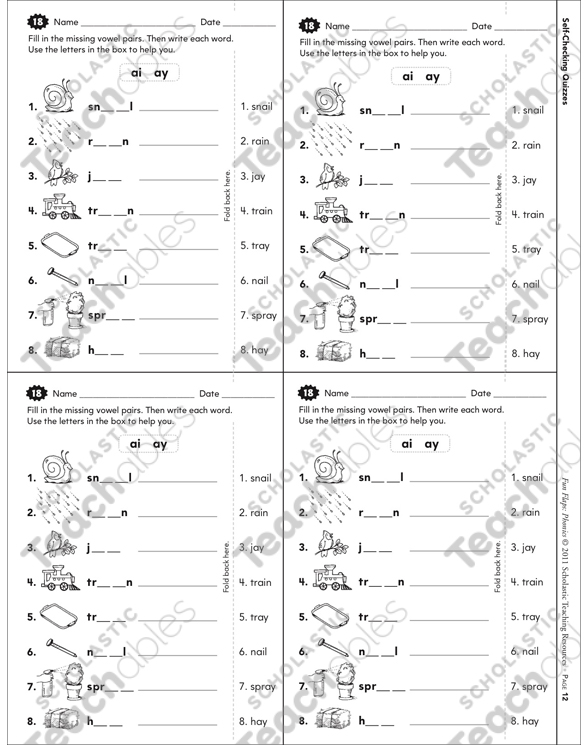 Vowel Digraphs (ai, ay): Fun-Flaps Phonics Manipulative by Vowel Digraphs (ai, ay): Fun-Flaps Phonics Manipulative by