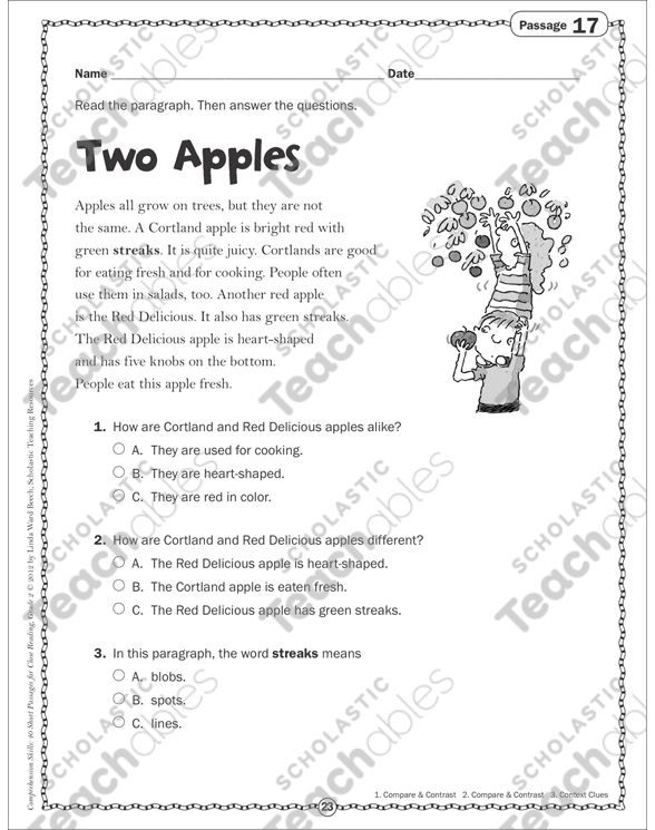 Two Apples: Grade 2 Close Reading Passage by