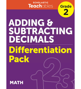Adding & Subtracting Decimals Grade 2 Differentiation Pack by