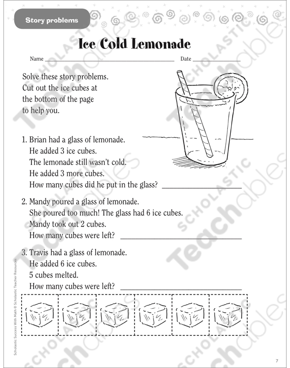 Story Problems Grade 1 Differentiation Pack by