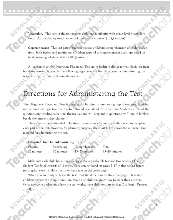 Reading Placement Tests Second Grade By Reading Placement Tests Second Grade By