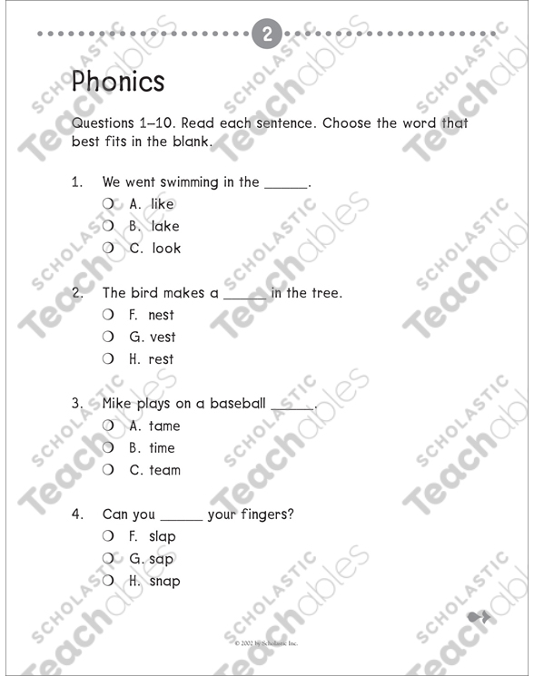 Reading Placement Tests: Second Grade by