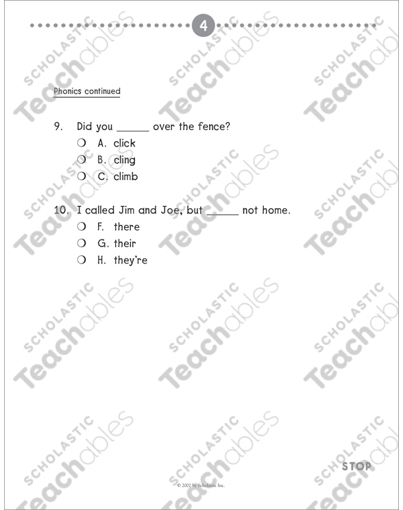 Reading Placement Tests: Second Grade by