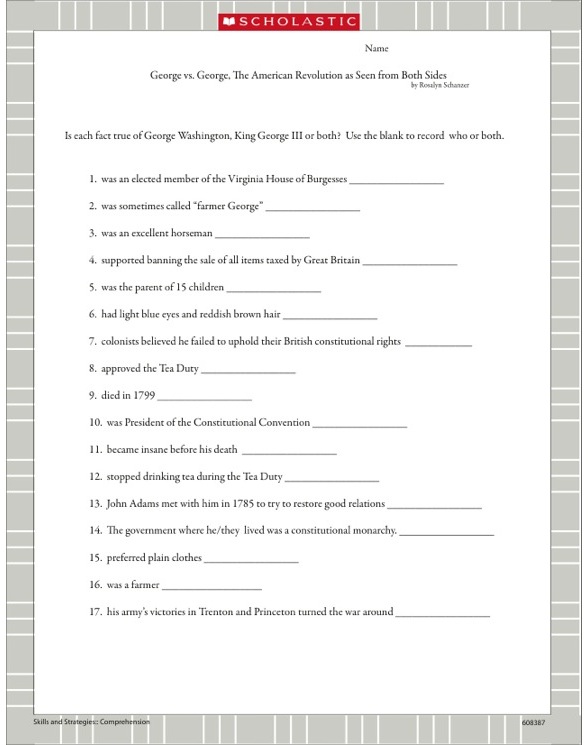 George vs. George by Rosalyn Schanzer