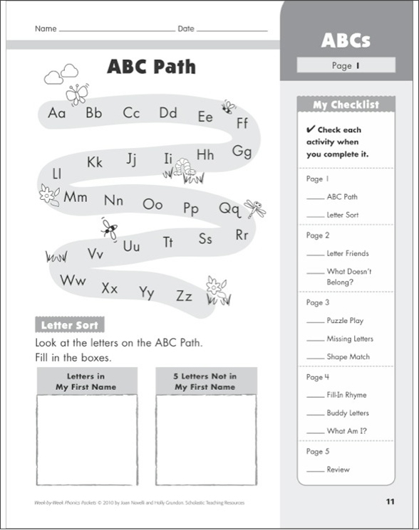 Week-by-Week Phonics Packets by Joan Novelli;Holly Grundon