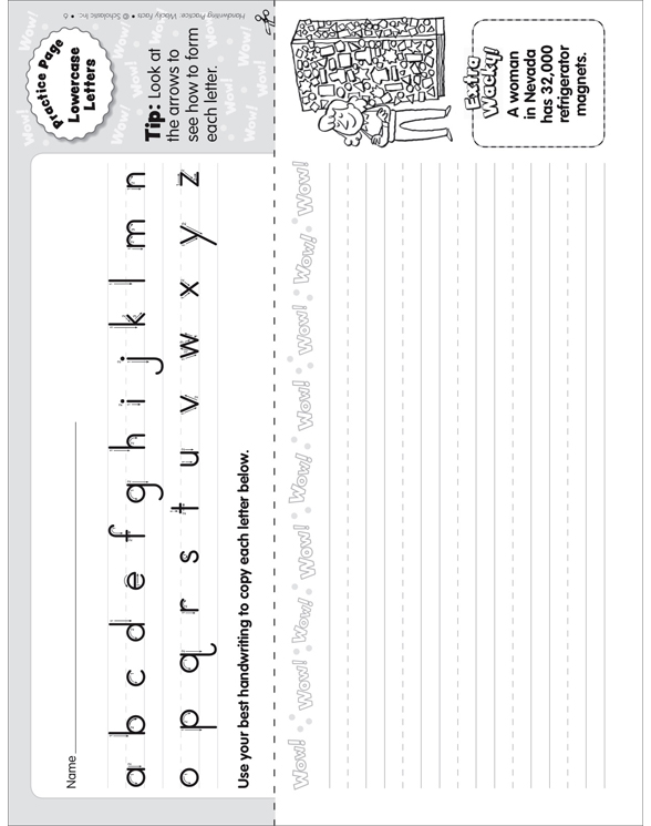 Handwriting Practice: Wacky Facts by Violet Findley