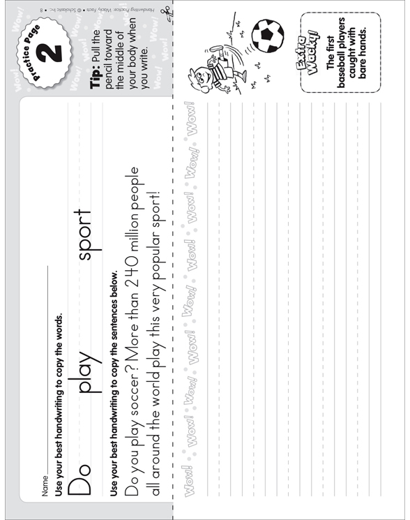 Handwriting Practice: Wacky Facts by Violet Findley