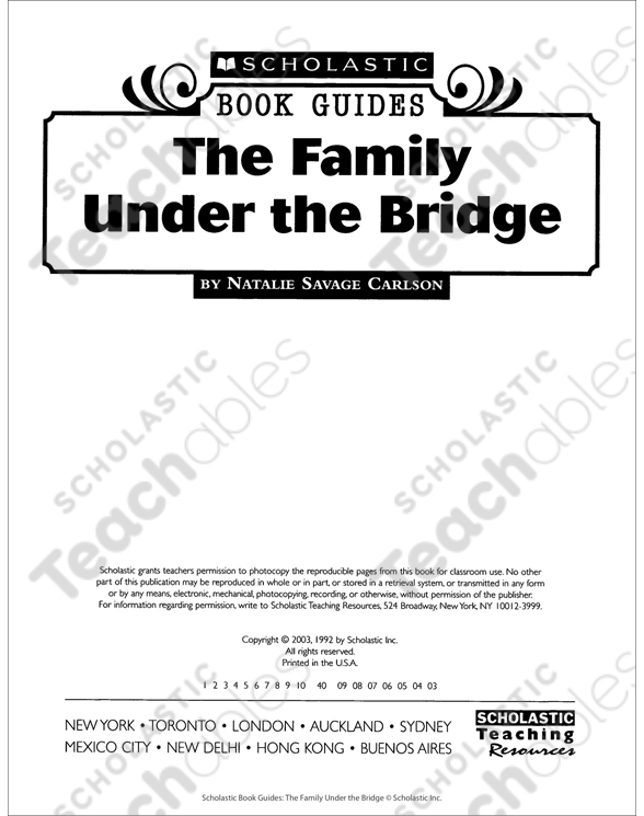 Book Guide: The Family Under the Bridge by