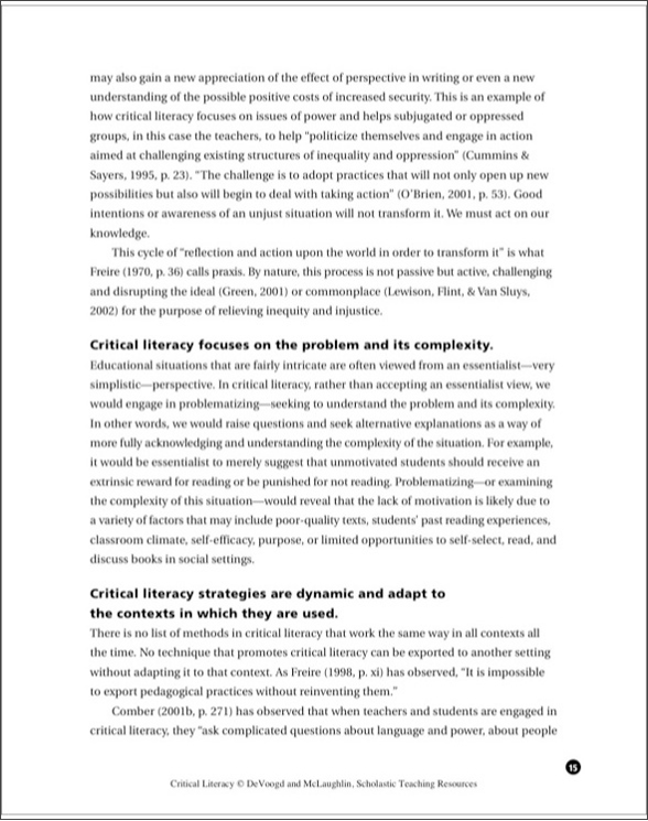 Critical Literacy: Enhancing Students Comprehension of Text by Glenn L ...