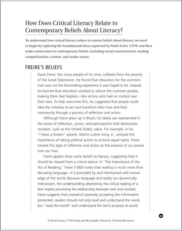 Critical Literacy: Enhancing Students Comprehension of Text by Glenn L ...