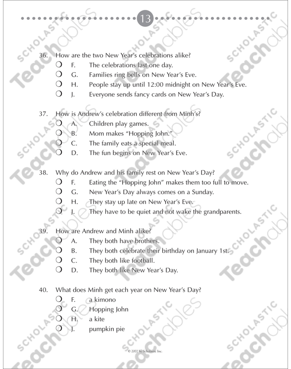 Reading Placement Tests: Third Grade by