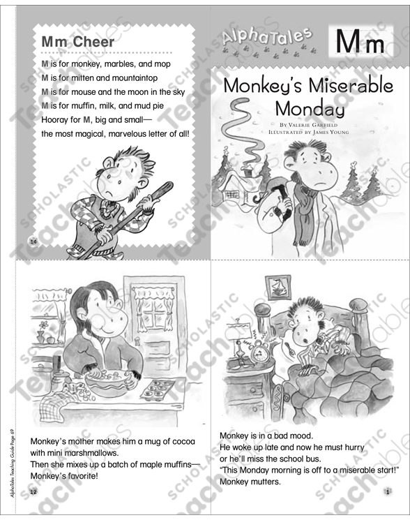 Alpha Tales: Monkey's Miserable Monday (Letter M): Alpha Tales Mini-Book by