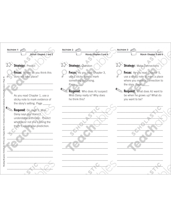 Miss Daisy Is Crazy (Level M): Reading Response Trifold by