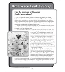 America's Lost Colony: Nonfiction Passage and Short Test by