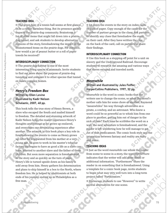 Foreshadowing: Using Picture Books to Teach Literary Elements by