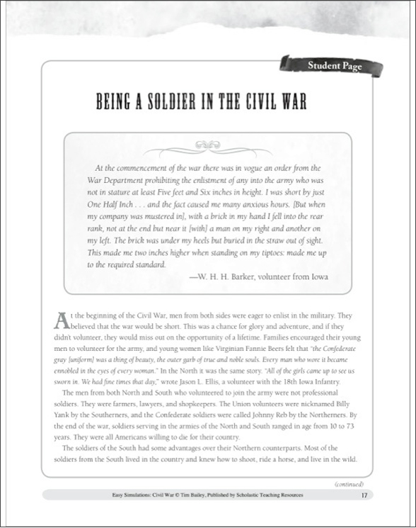 Easy Simulations: Civil War by Tim Bailey