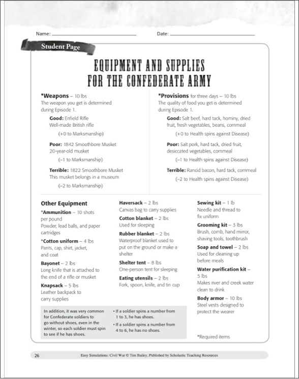 Easy Simulations: Civil War by Tim Bailey