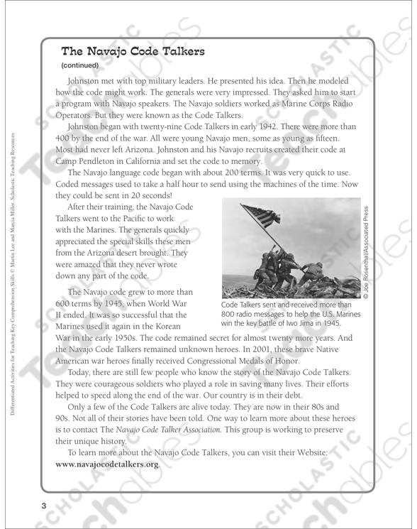 The Navajo Code Talkers (Historical Nonfiction): Differentiated ...