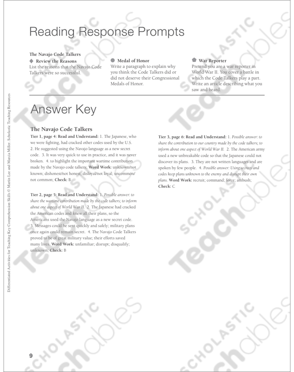The Navajo Code Talkers (Historical Nonfiction): Differentiated ...