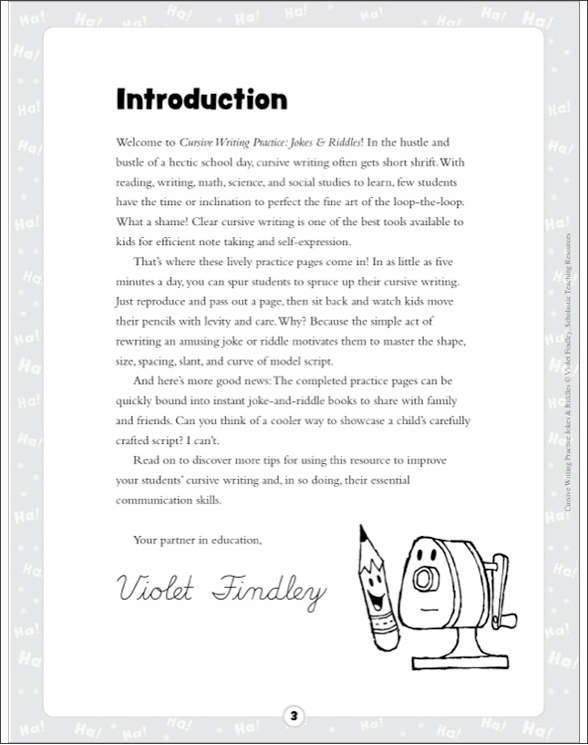 Cursive Writing Practice: Jokes & Riddles by Violet Findley