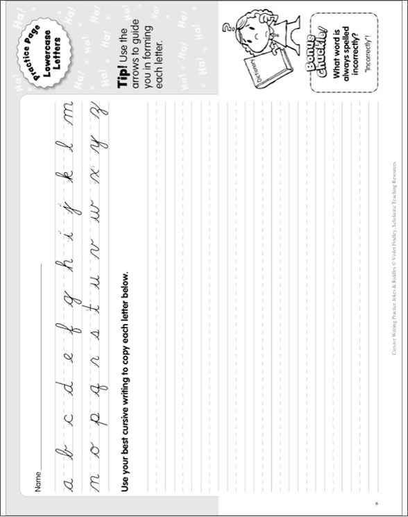 Cursive Writing Practice: Jokes & Riddles by Violet Findley