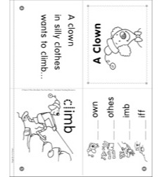 Phonics Story: A Clown (Initial consonant blend cl) Phonics Mini-Book by